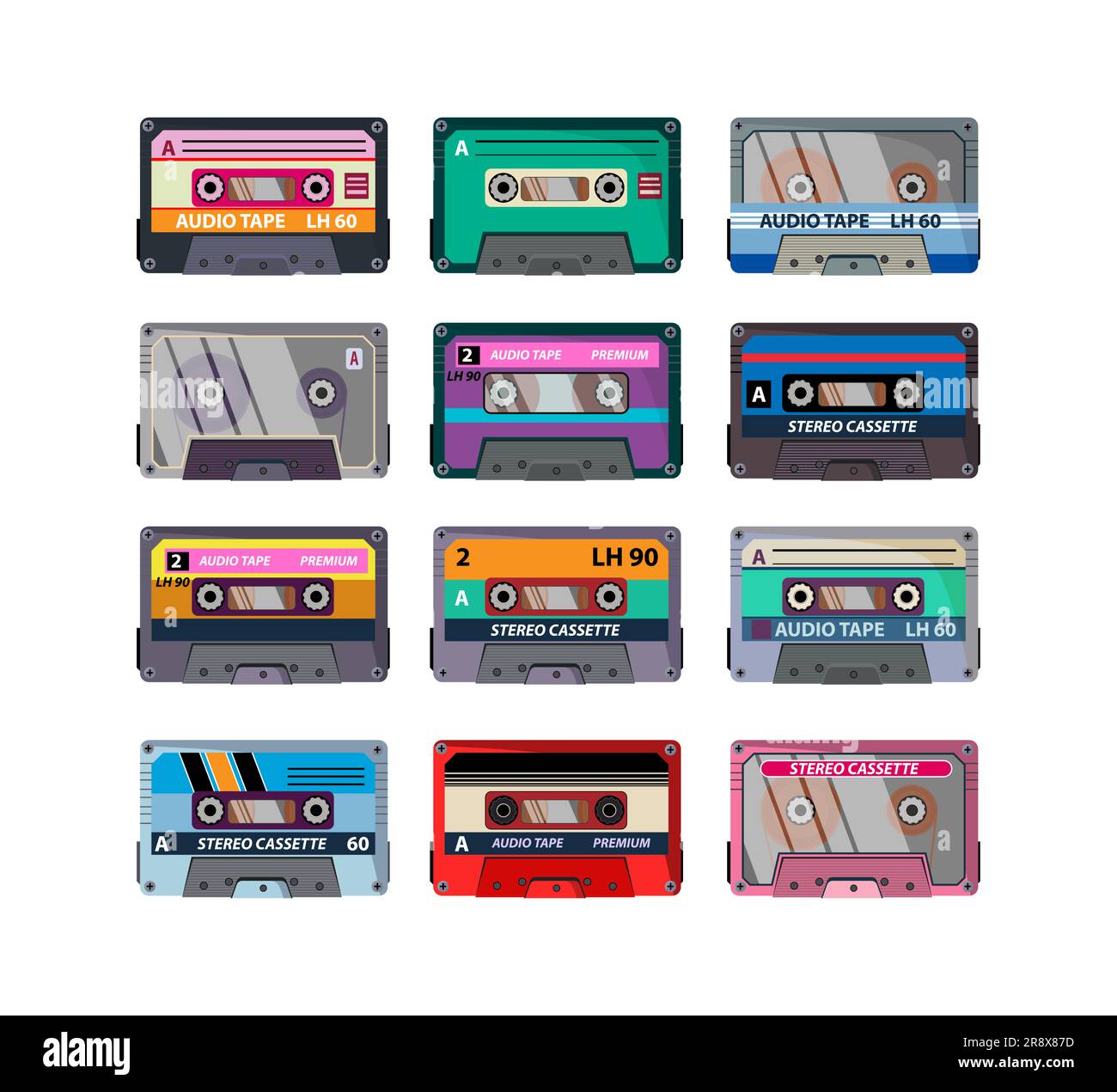 Classic tape cassettes Stock Vector Images - Alamy