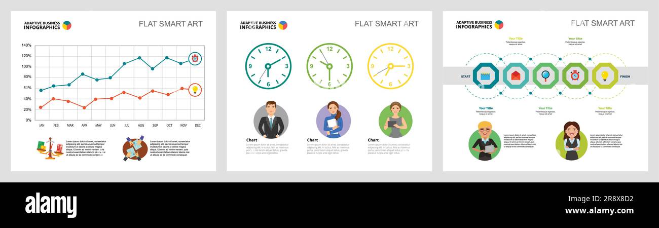 Colorful diagrams set for presentation slide templates Stock Vector ...