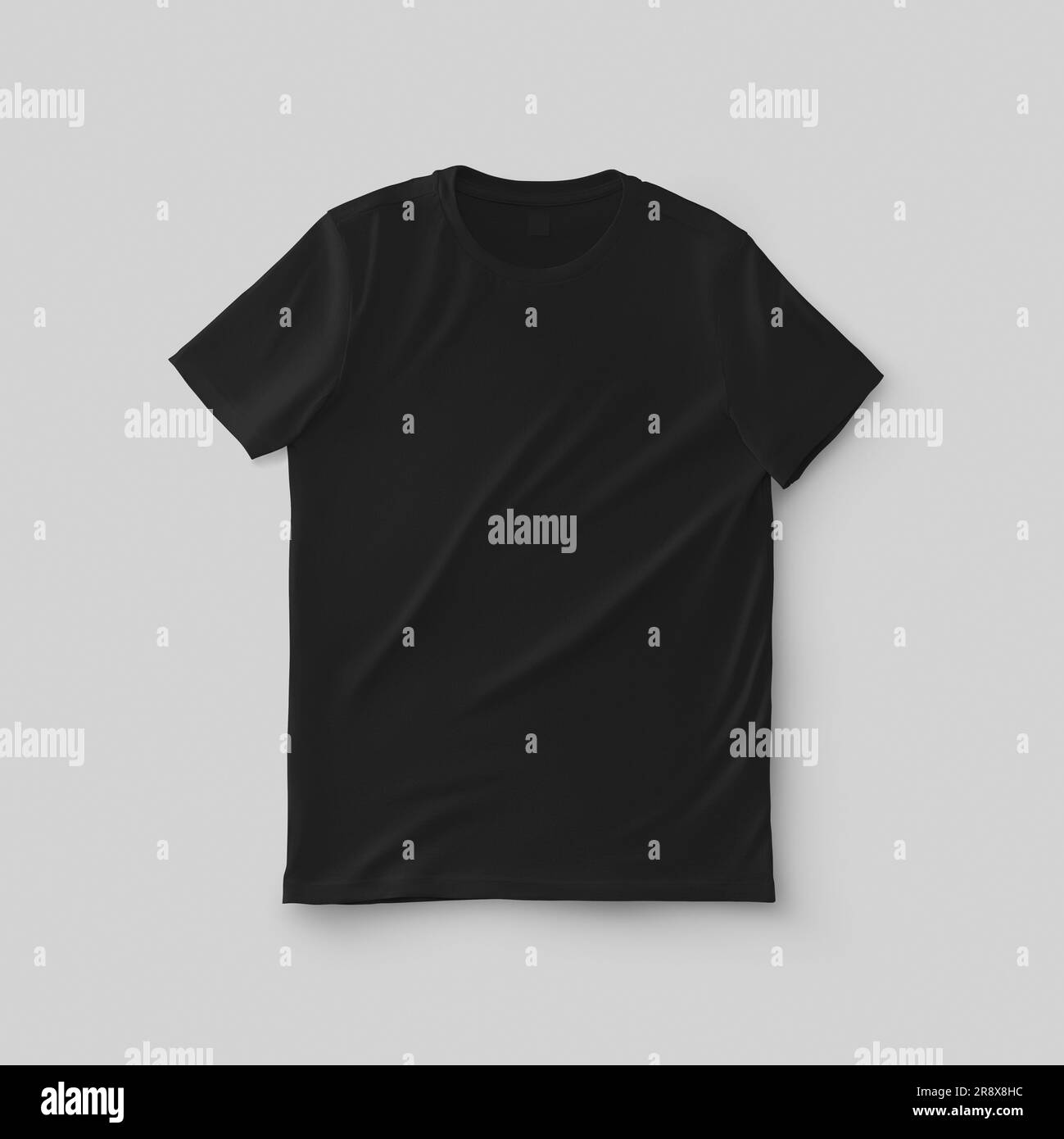 Male black t-shirt mockup, casual texture clothing for design, print ...