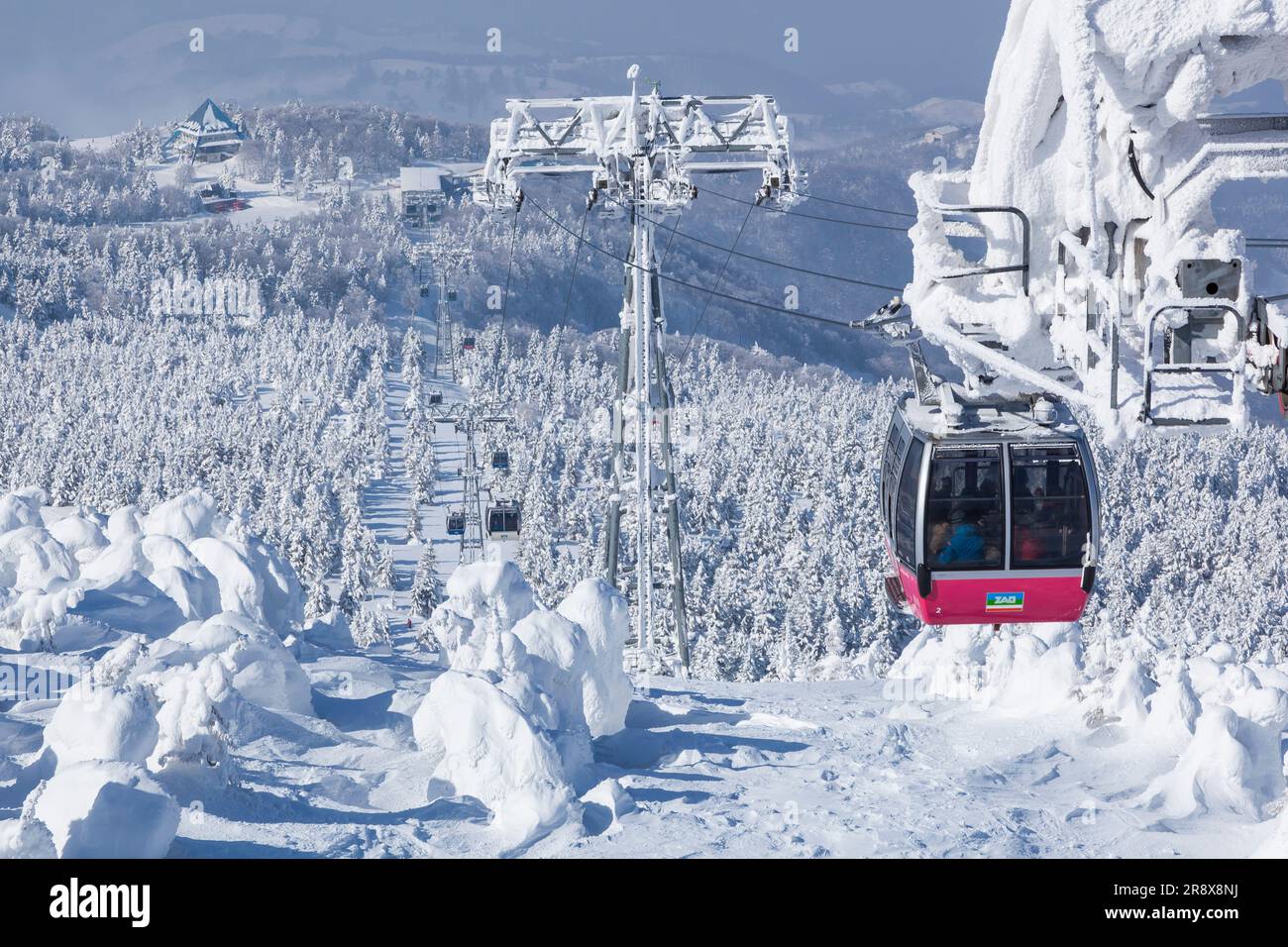 Zao ropeway summit line Stock Photo - Alamy