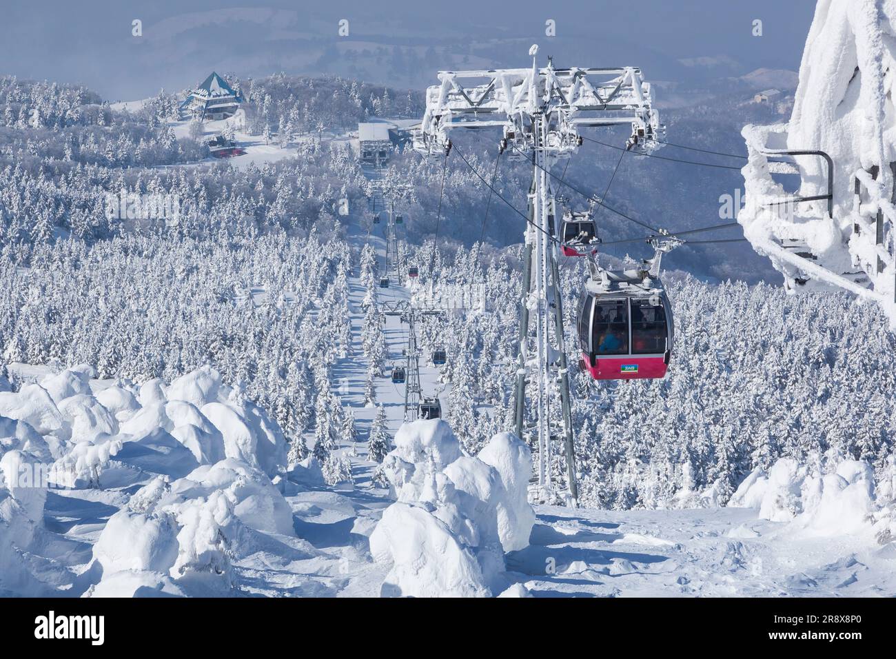 Zao ropeway summit line Stock Photo - Alamy