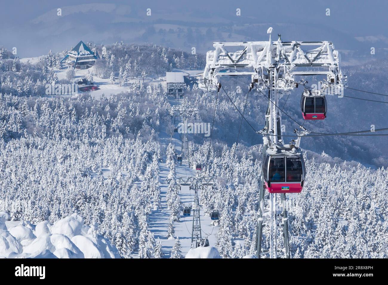 Zao ropeway summit line Stock Photo - Alamy