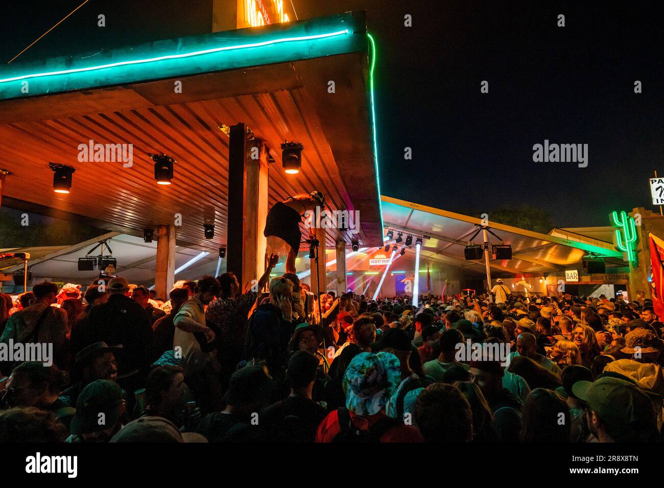 Glastonbury, UK. 22nd June, 2023. The San Remo Motel Bar is one of the ...