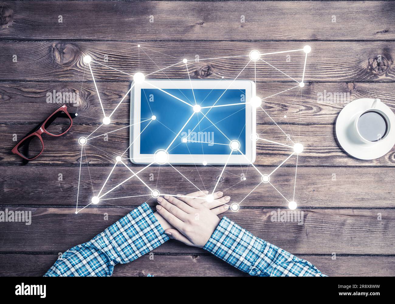 Concept of social communication and networking with social connection ...