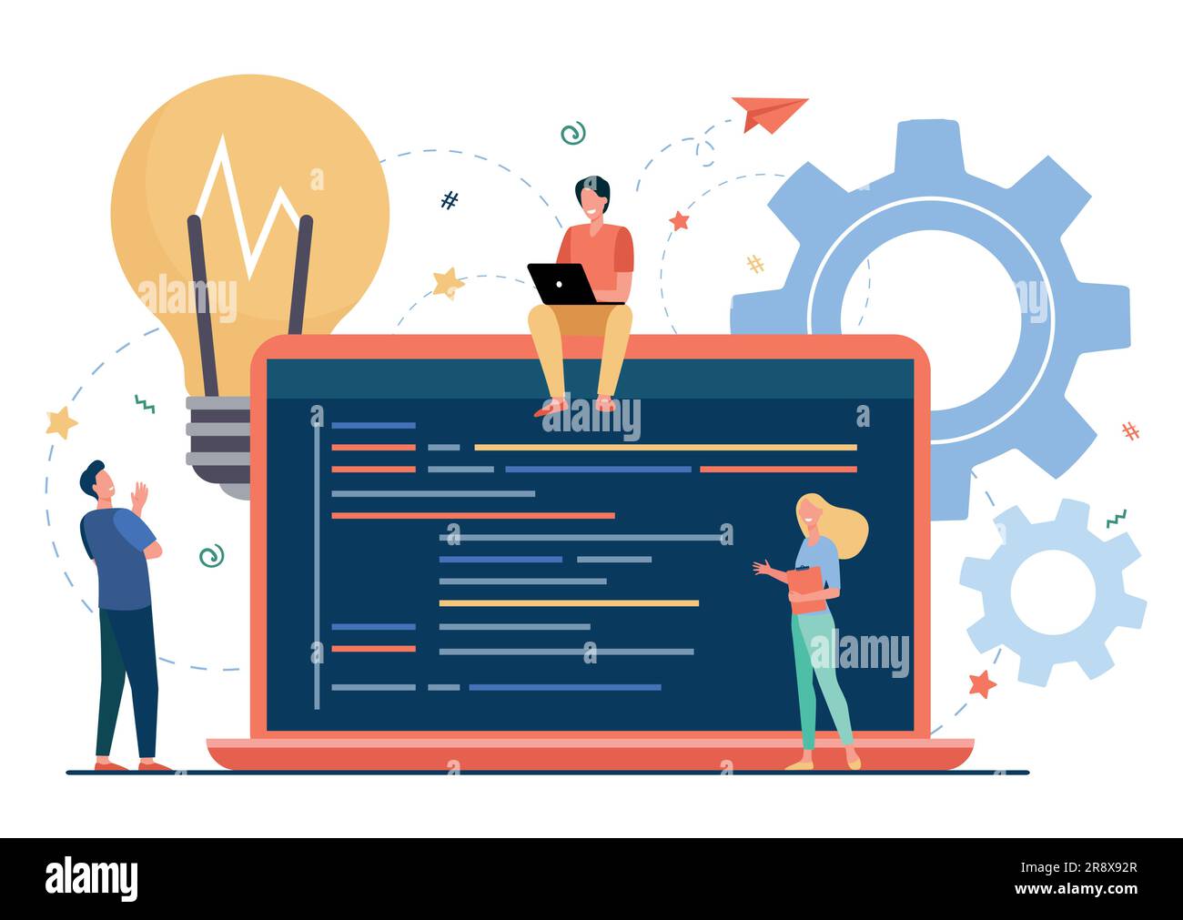 Woman engineer working new project Stock Vector Images - Alamy