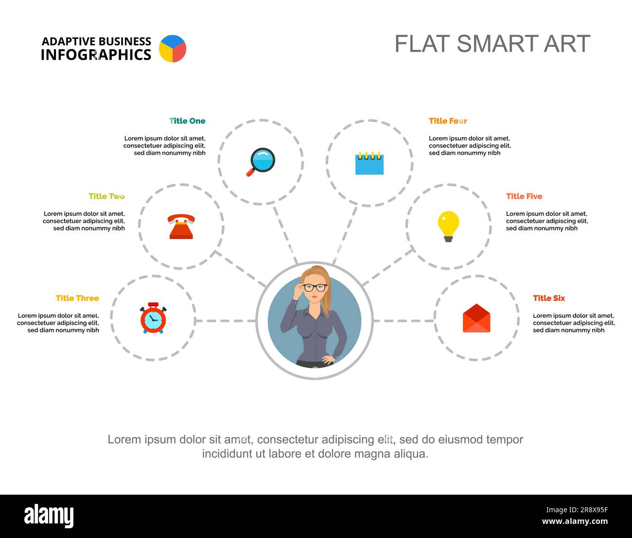 Six elements flowchart template for presentation Stock Vector Image ...