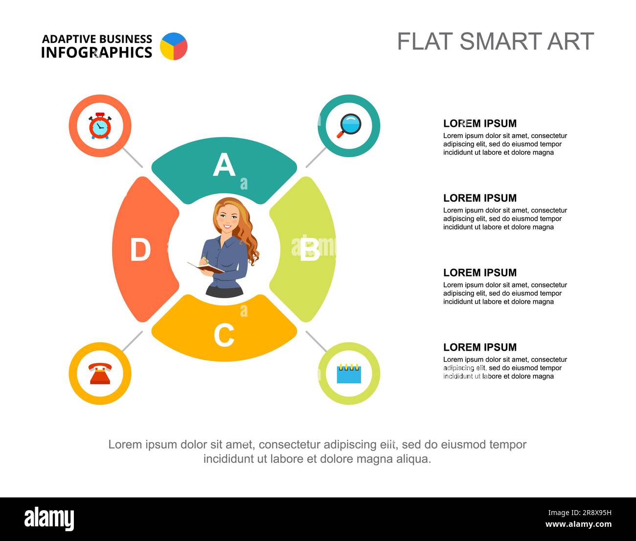 Four elements process chart template for presentation Stock Vector ...