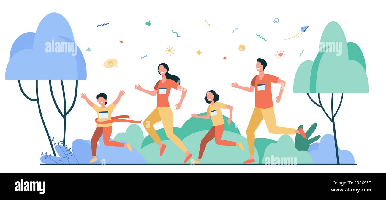 Fun runner running in Stock Vector Images - Alamy