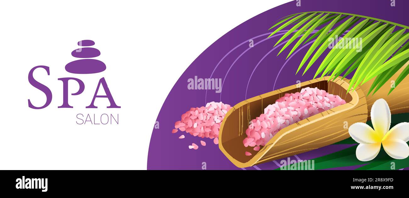 Spa salon banner design with pink salt Stock Vector Image & Art - Alamy