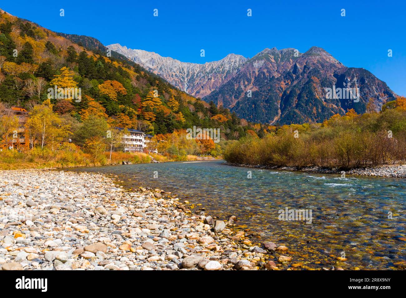 Azusagawa river hotaka mountains hi-res stock photography and images - Alamy
