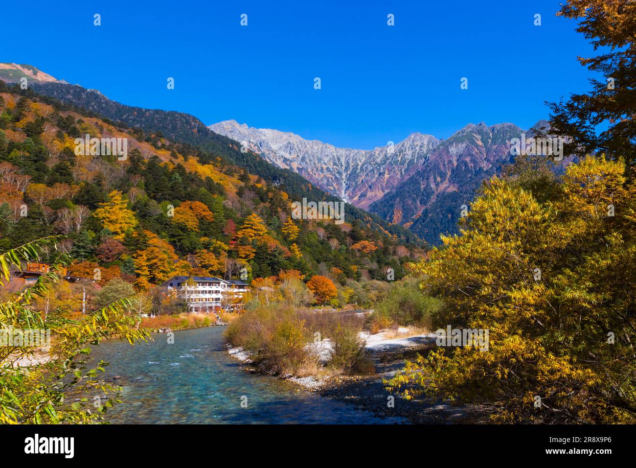 Azusagawa River and Hotaka mountains Stock Photo - Alamy