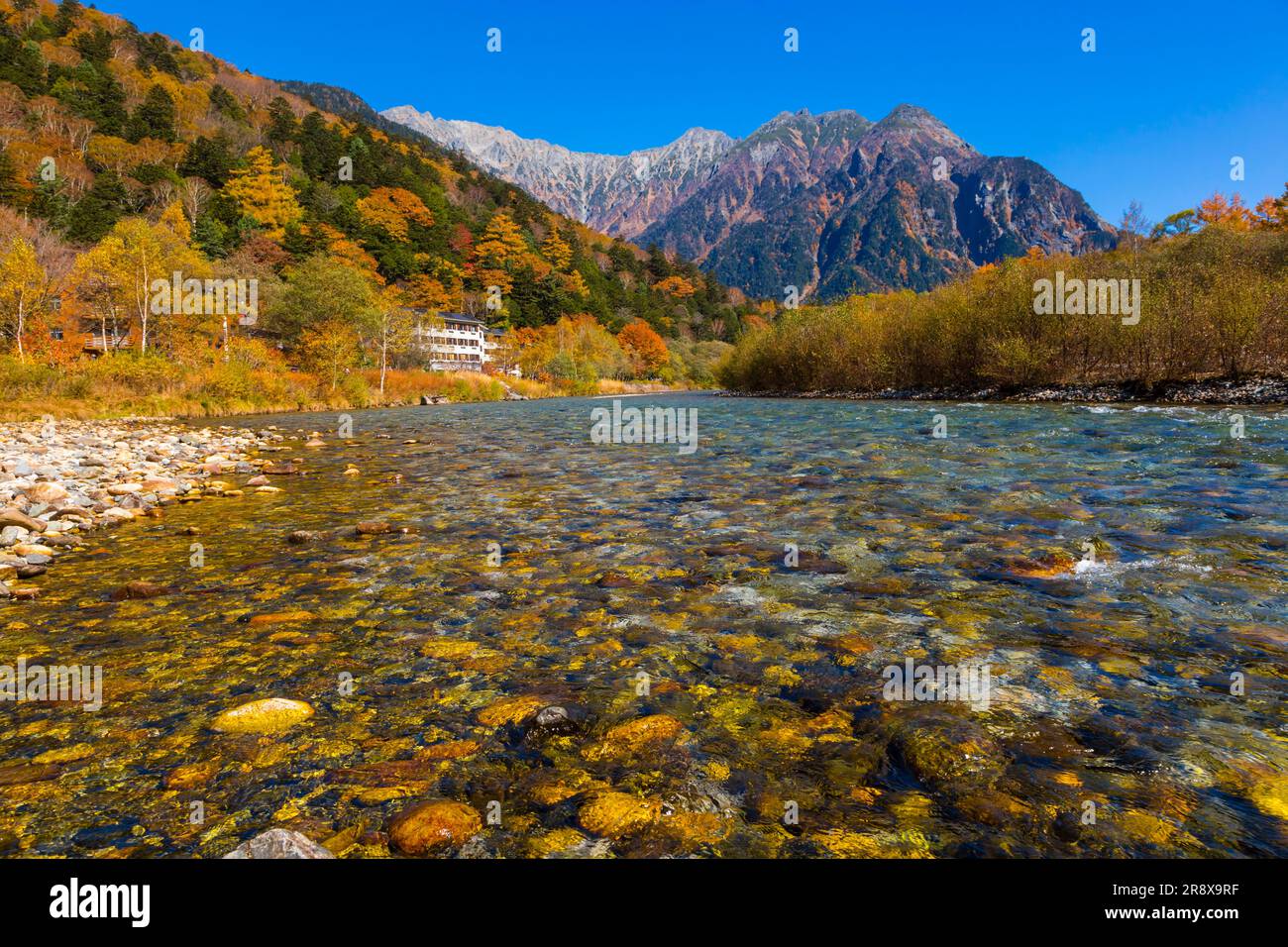 Azusagawa River and Hotaka mountains Stock Photo - Alamy