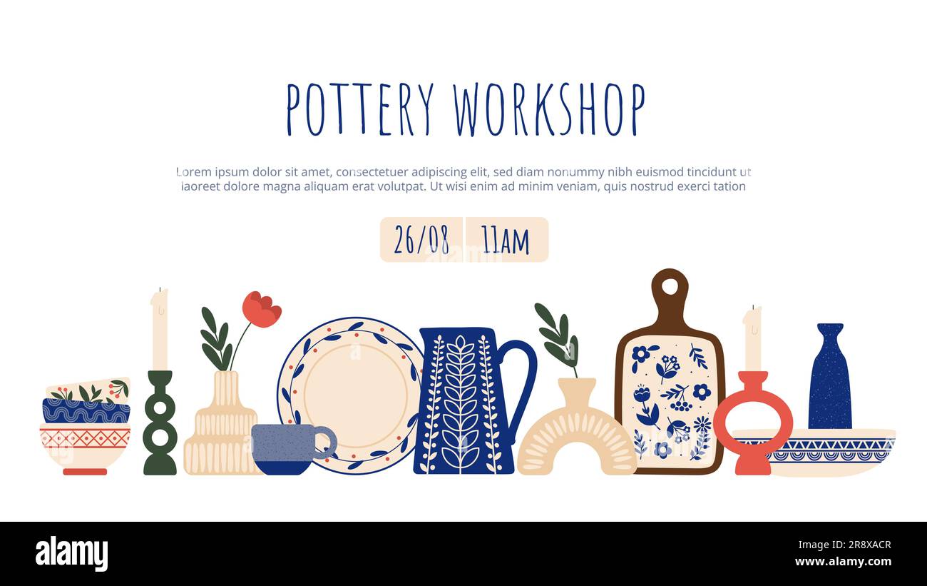 Pottery ceramics workshop banner Stock Vector Image & Art - Alamy