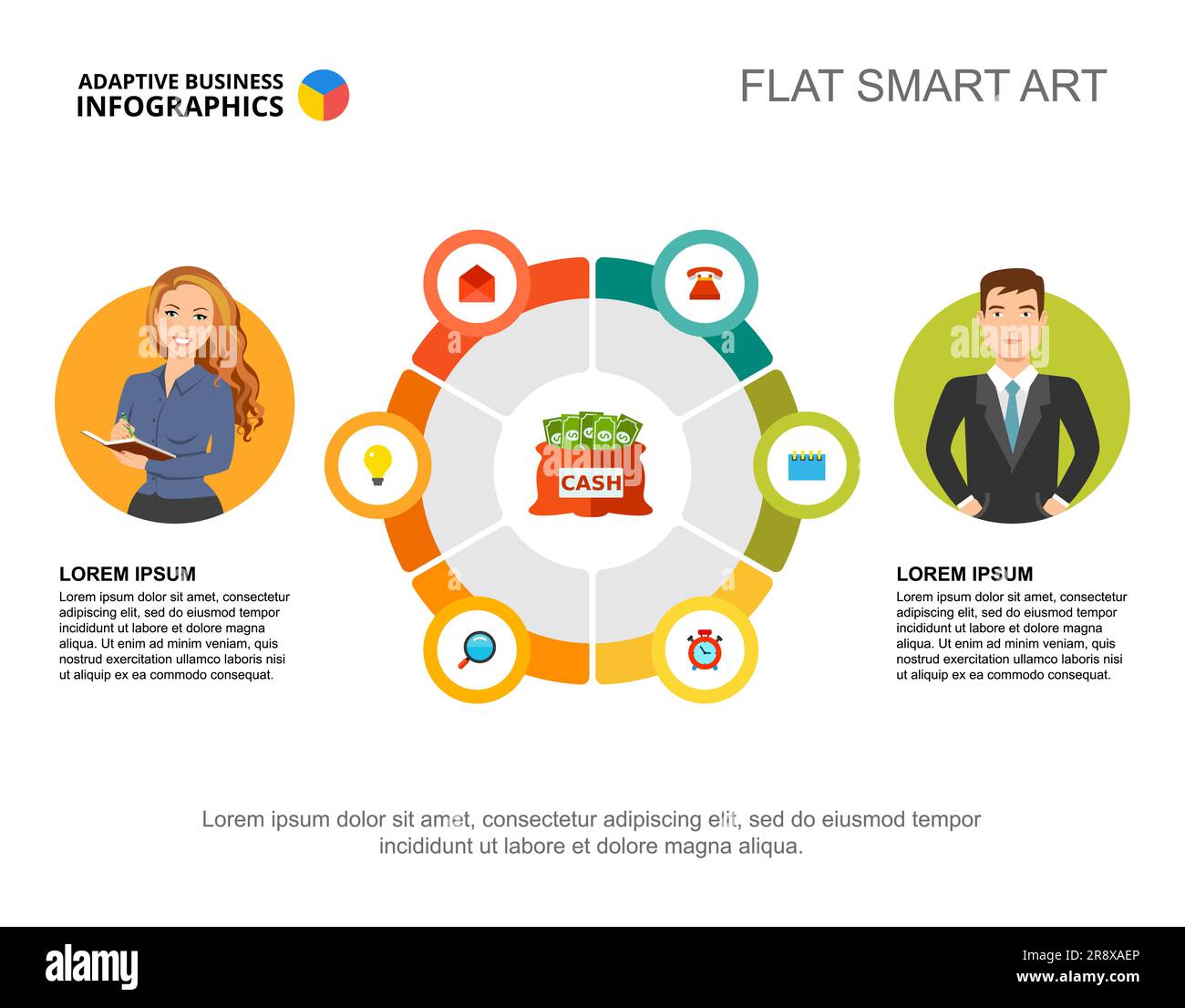Two partners process chart template for presentation Stock Vector Image ...