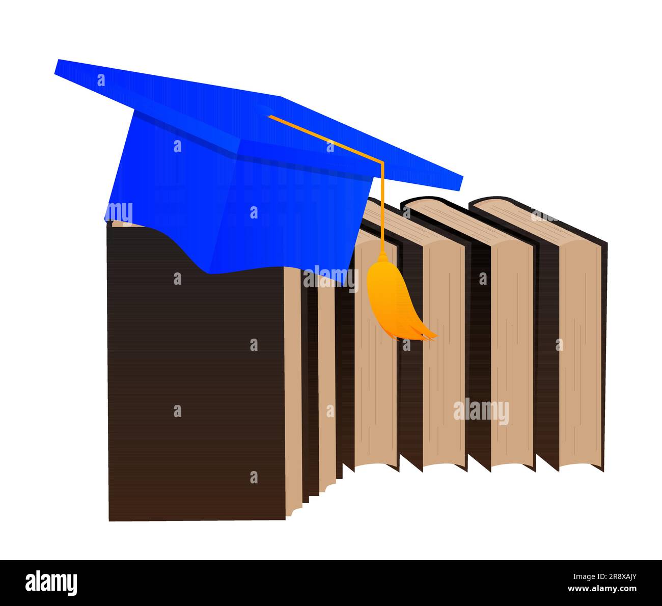 Graduation cap books flat Stock Vector Images - Alamy