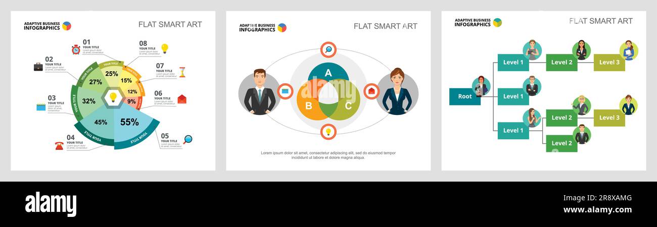 Colorful management or statistics concept infographic charts set Stock ...