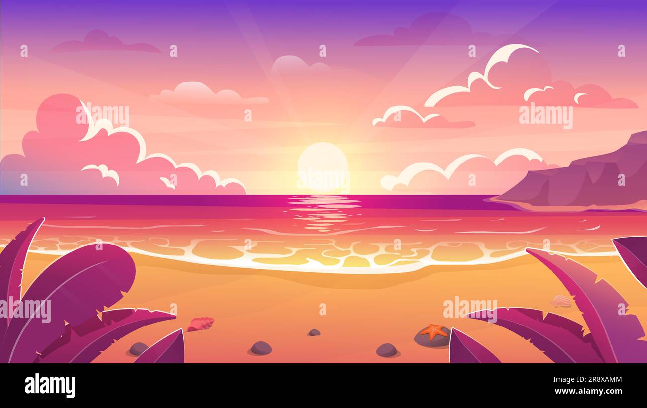 Afternoon sunset on water Stock Vector Images - Alamy