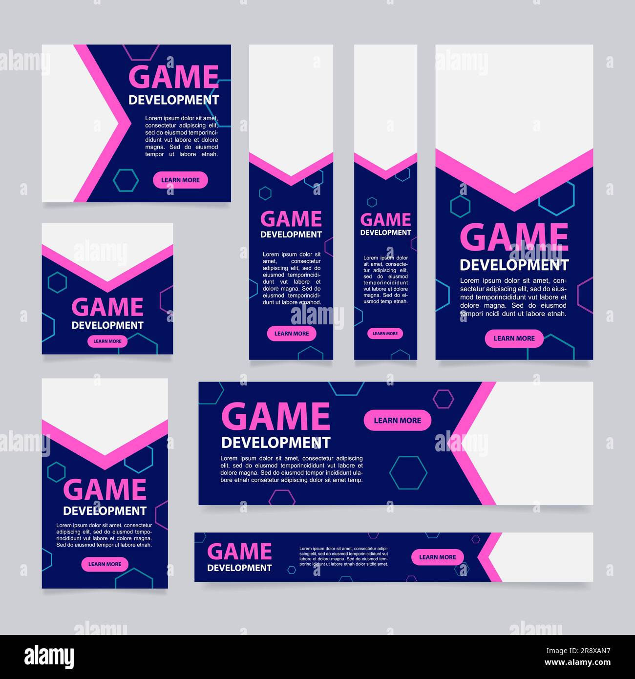 Game development course web banner design template Stock Vector Image ...