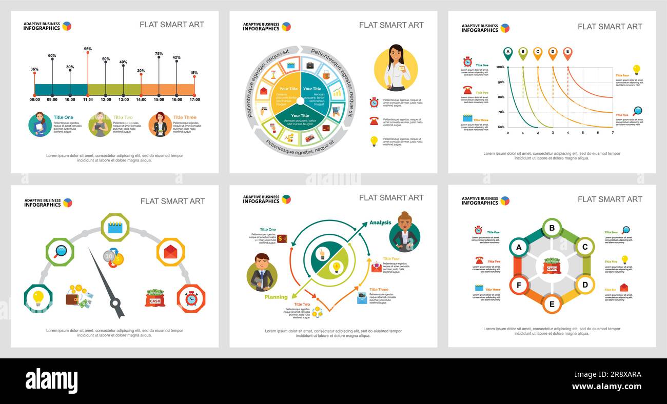 Colorful accounting or production concept infographic charts set Stock ...