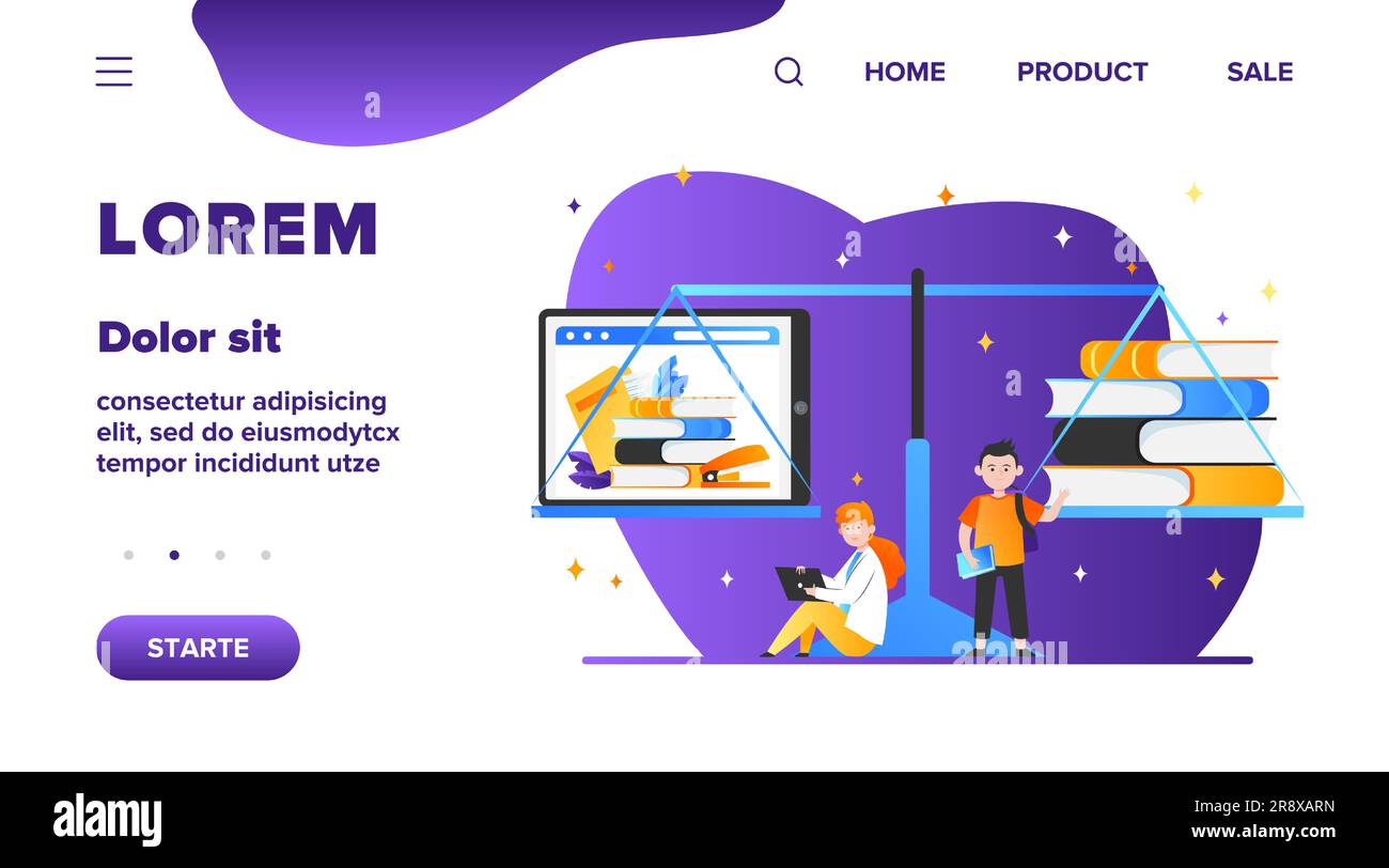 Electronic and paper books comparison Stock Vector Image & Art - Alamy