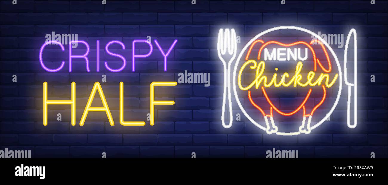 Chicken menu neon sign Stock Vector Image & Art - Alamy