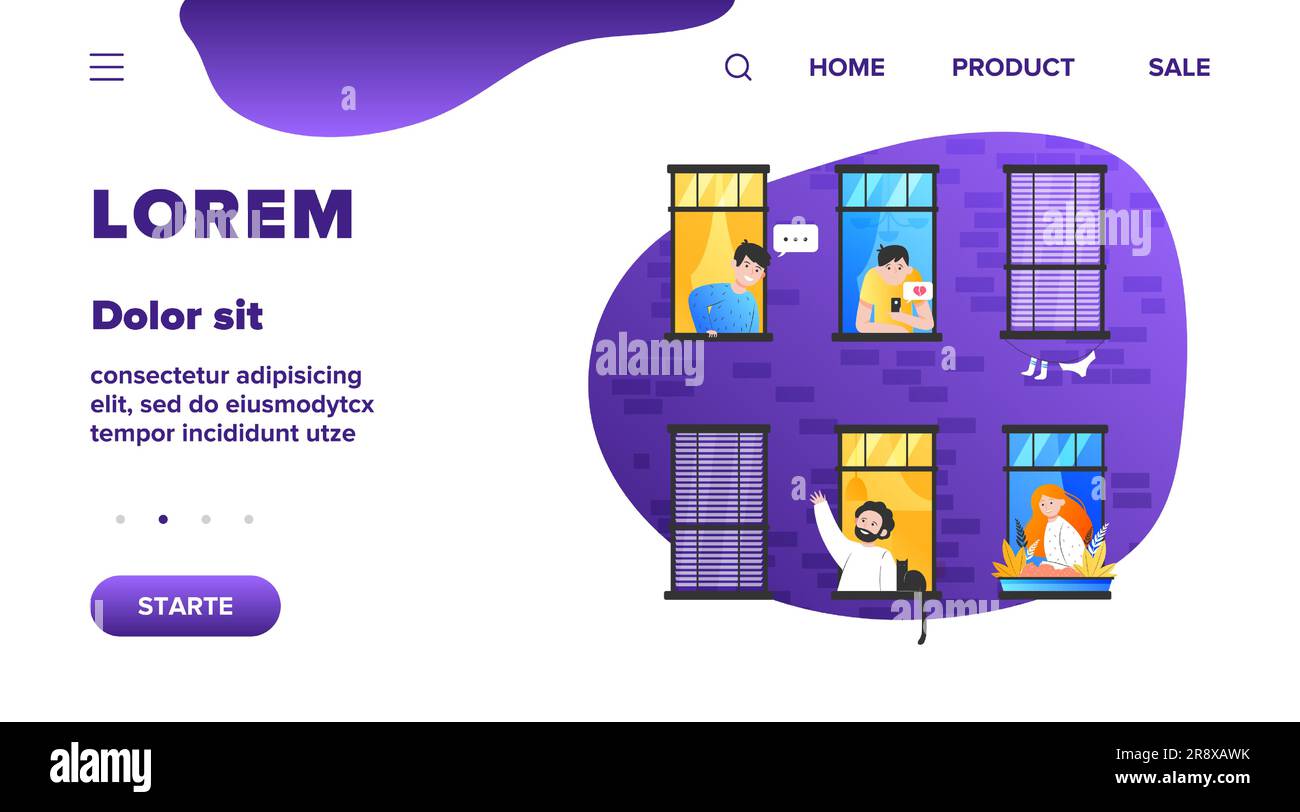 Woman talking neighbors window Stock Vector Images - Alamy