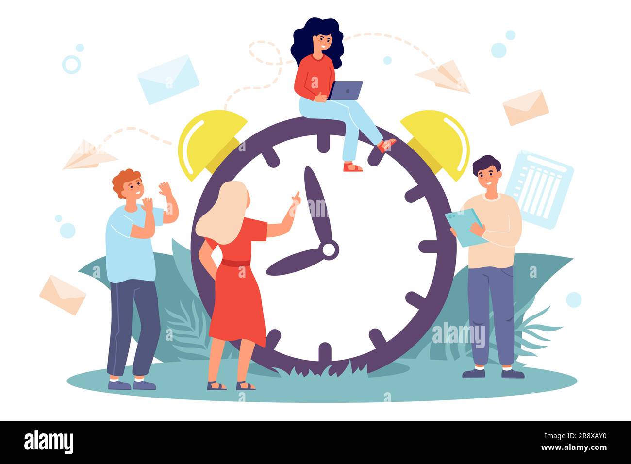 Woman alarm clock on Stock Vector Images - Alamy