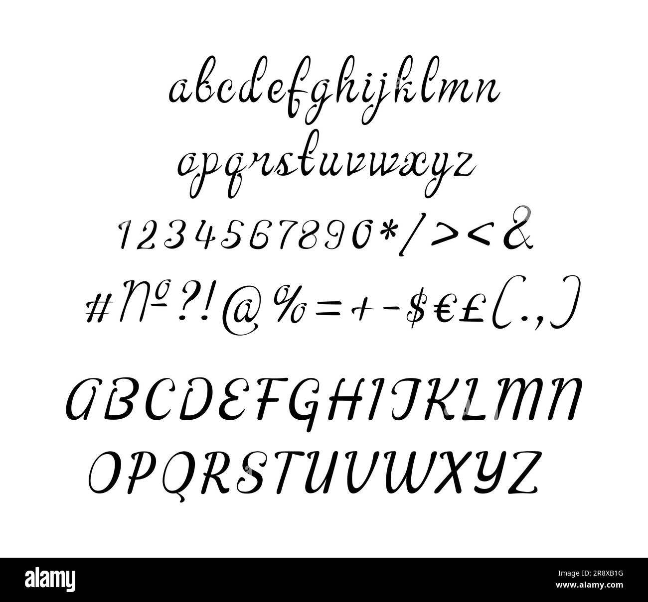 Handwritten italic alphabet set Stock Vector Image & Art - Alamy