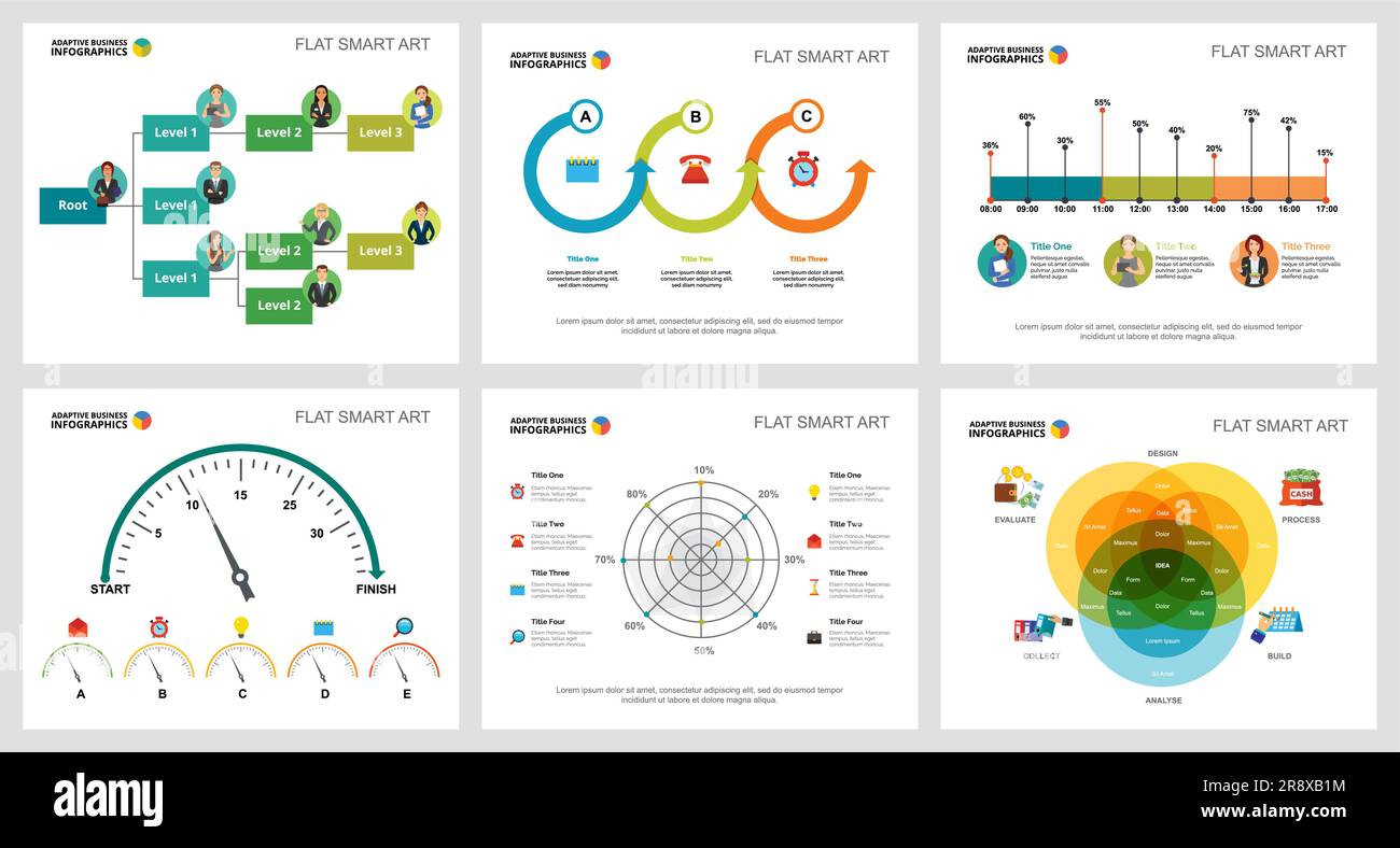 Colorful statistics or economy concept infographic charts set Stock ...