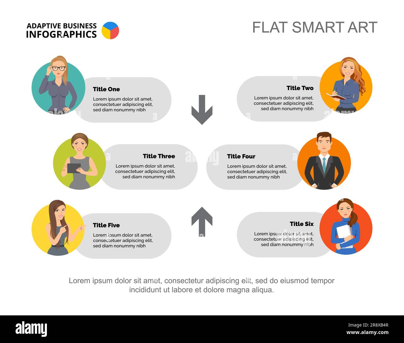 Six partners process chart template for presentation Stock Vector Image ...