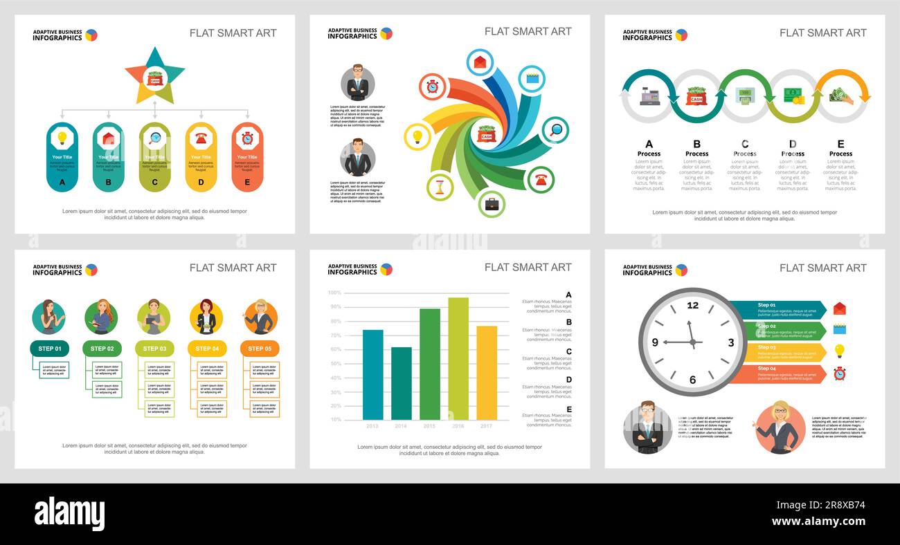 Colorful management or analysis concept infographic charts set Stock ...