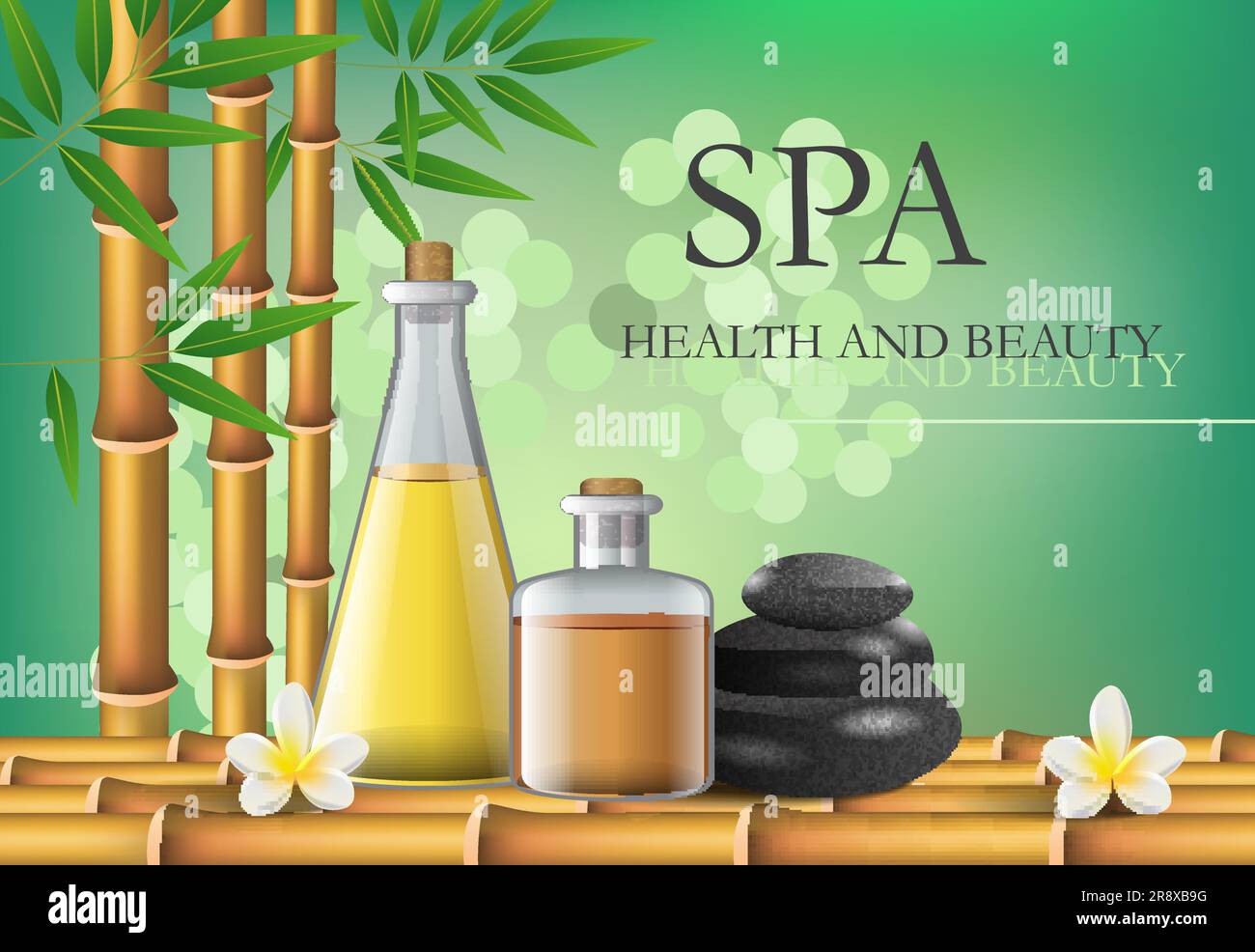 Spa, health and beauty lettering with accessories composition Stock ...