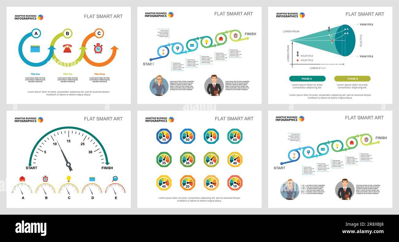 Colorful planning or strategy concept infographic charts set Stock ...