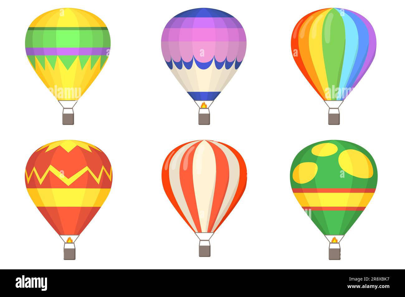 Hot air balloons flat illustration set Stock Vector Image & Art - Alamy