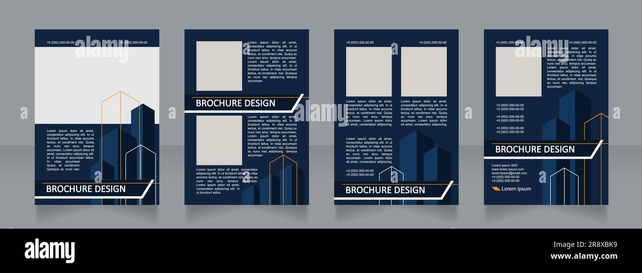 Corporate real estate dark navy blank brochure design Stock Vector ...