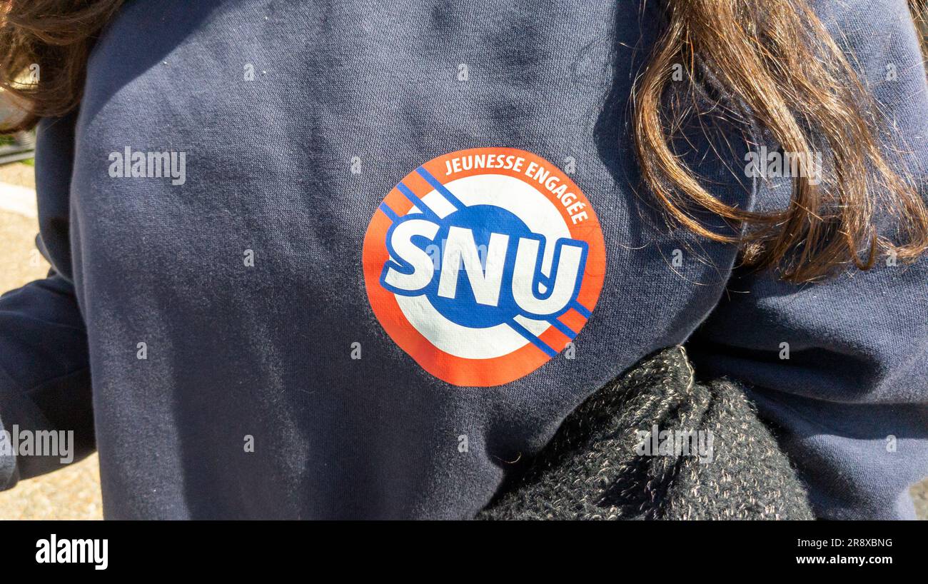 Bordeaux , Aquitaine France - 06 22 2023 : SNU service national ...