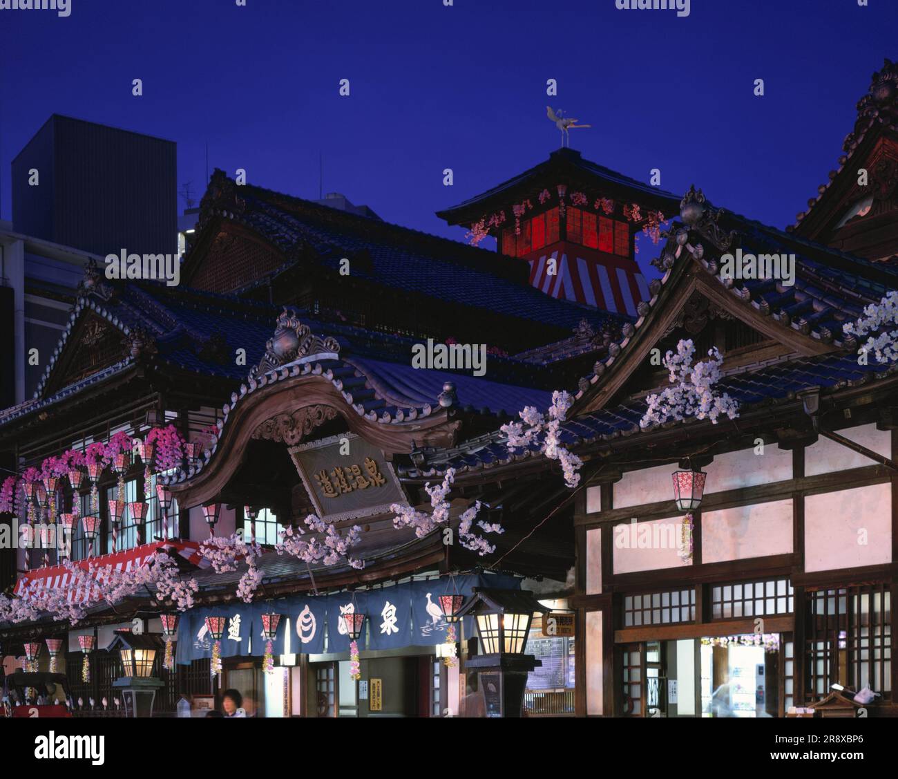 Dogo Onsen Honkan night Stock Photo - Alamy