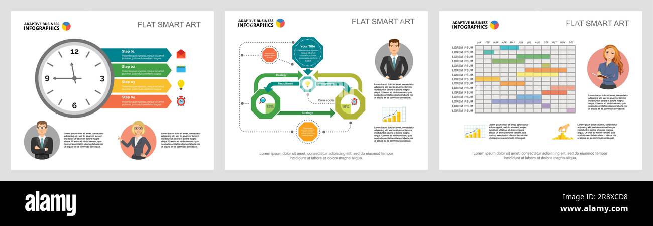 Colorful management or planning concept infographic charts set Stock ...