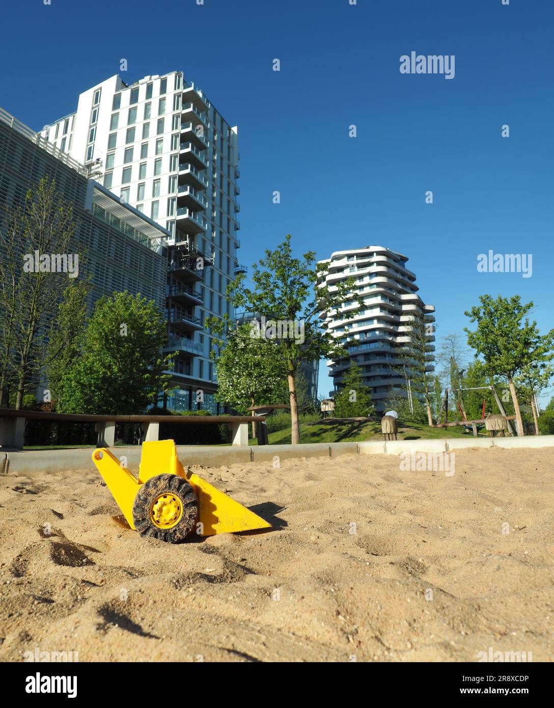 Hamburg City - Mondern Houses with Playground Stock Photo - Alamy