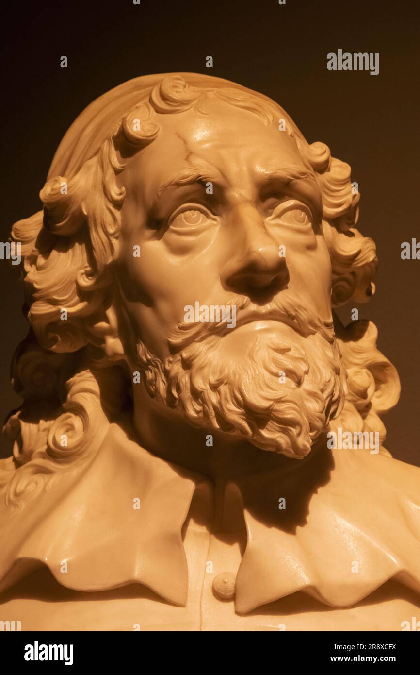 England, London, Greenwich, The Queen's House, Marble Bust of the ...