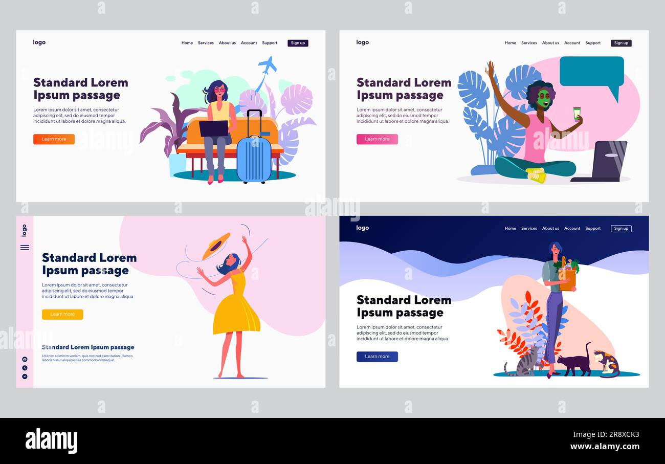 Women enjoying leisure time set Stock Vector Image & Art - Alamy