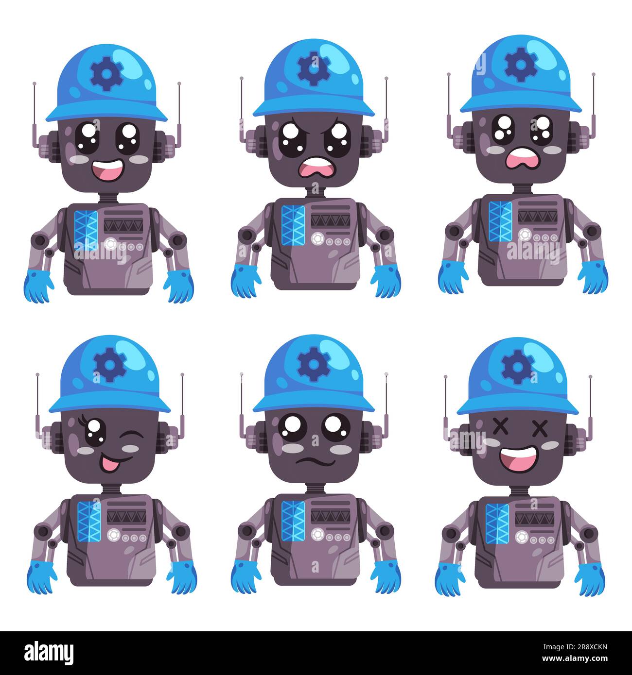 robot artificial intelligence future technology modern wear hat with ...