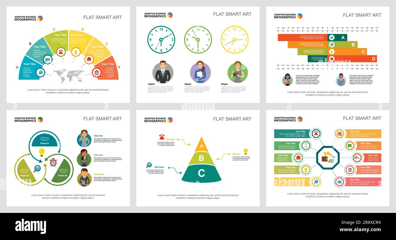 Colorful teamwork or finance concept infographic charts set Stock ...