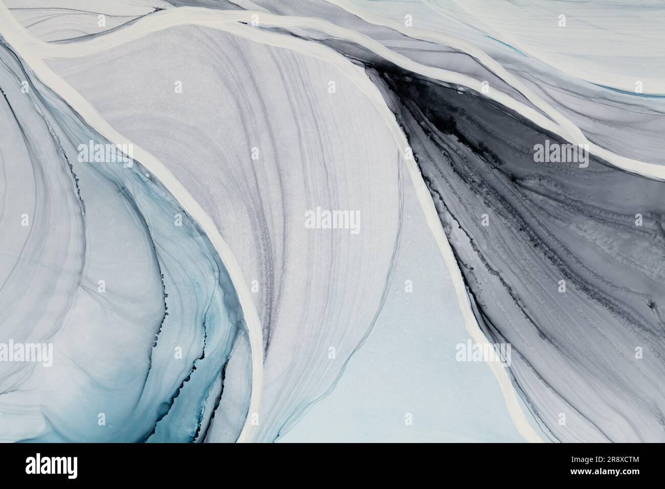 Blue marbled alcohol ink drawing effect. Illustration backdrop Stock ...