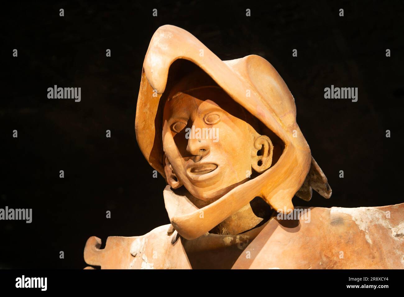 Head of Huitzilopochtli figure, Aztec sun and war god, archaeological ...