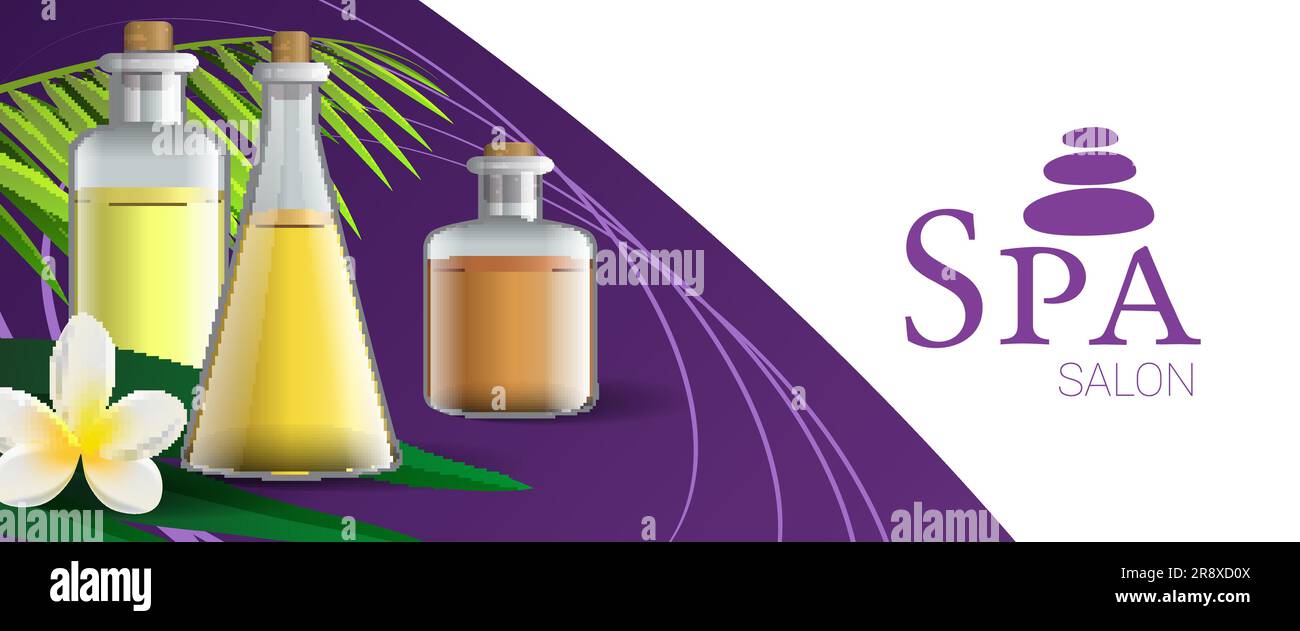 Spa salon flyer design with massage oil Stock Vector Image & Art - Alamy