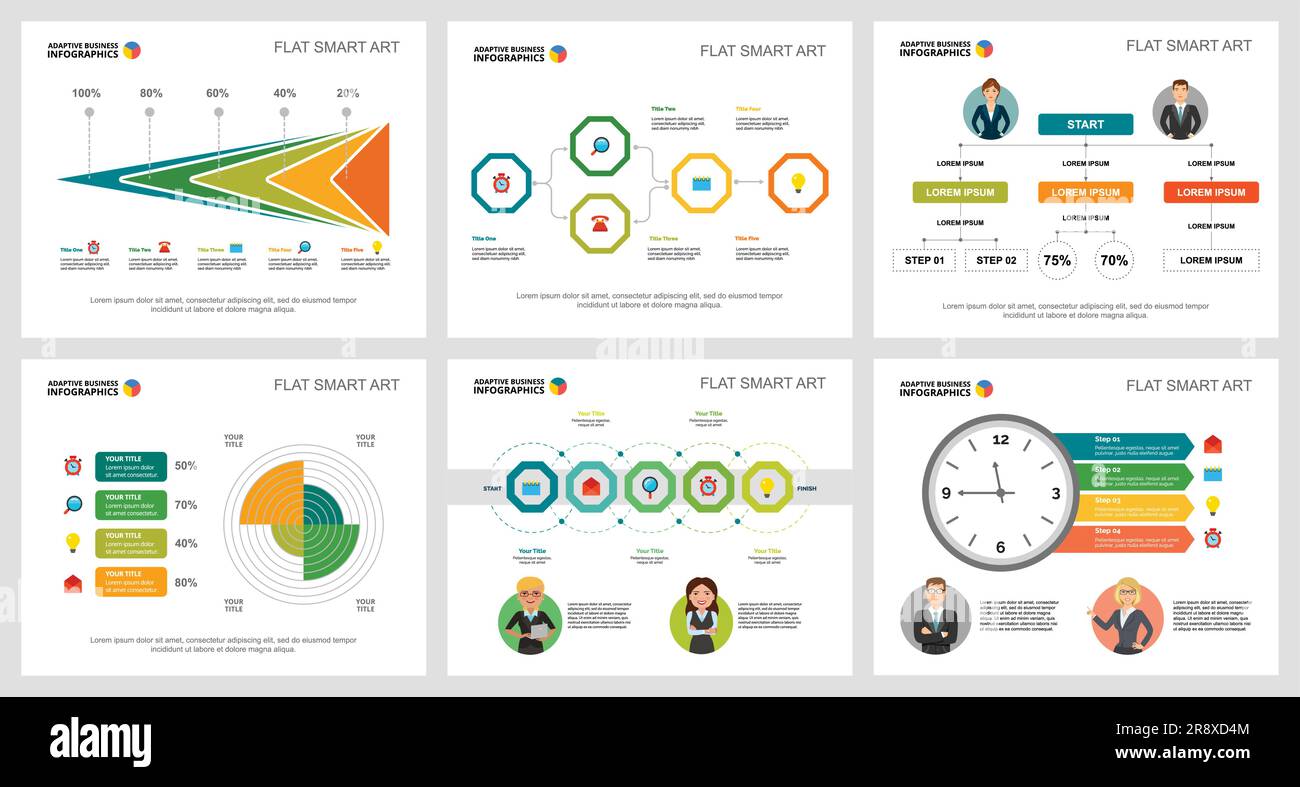 Colorful business planning infographic charts set Stock Vector Image ...