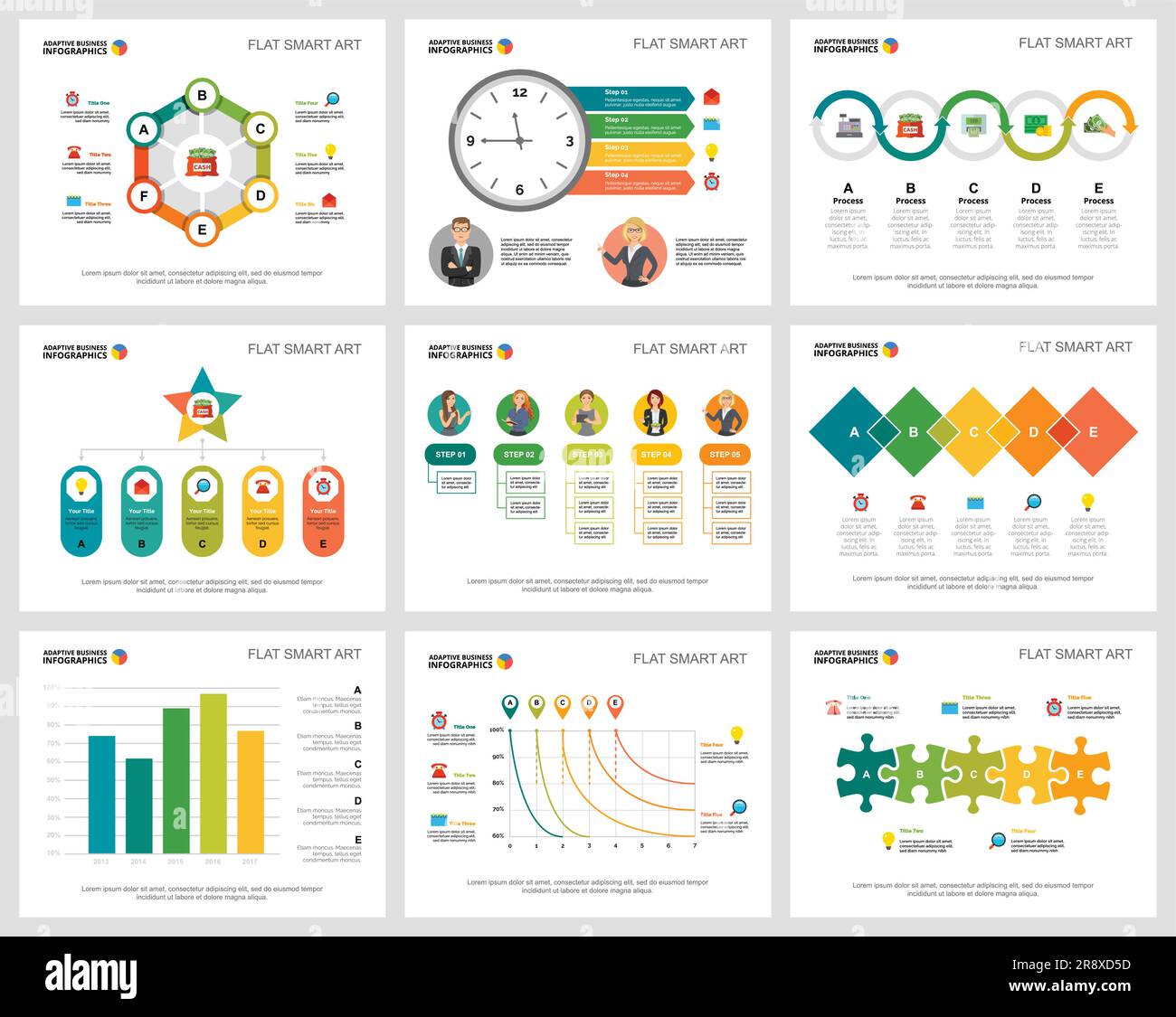 Colorful infograph charts set Stock Vector Image & Art - Alamy