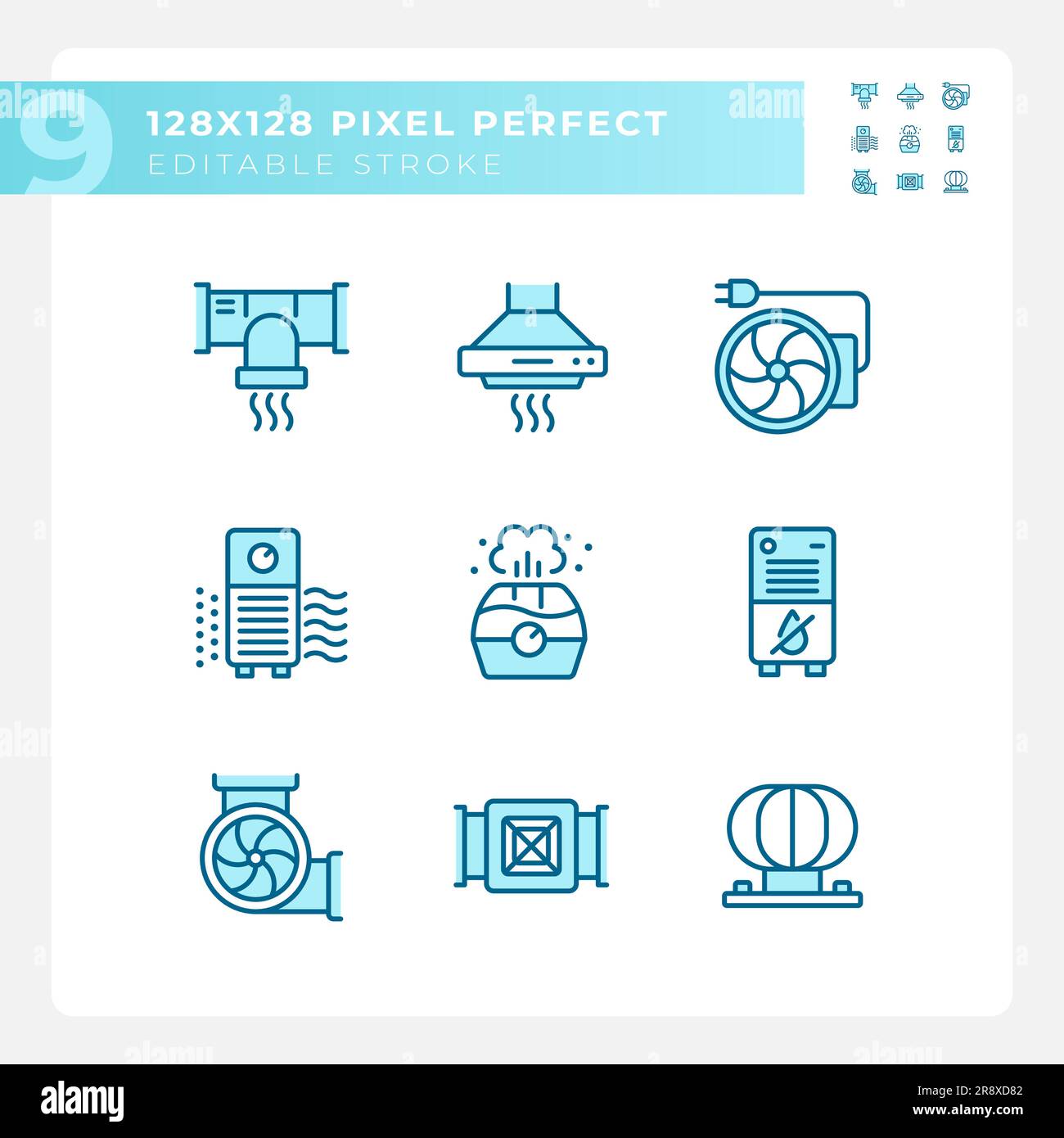 Air filtration light blue icons Stock Vector Image & Art - Alamy