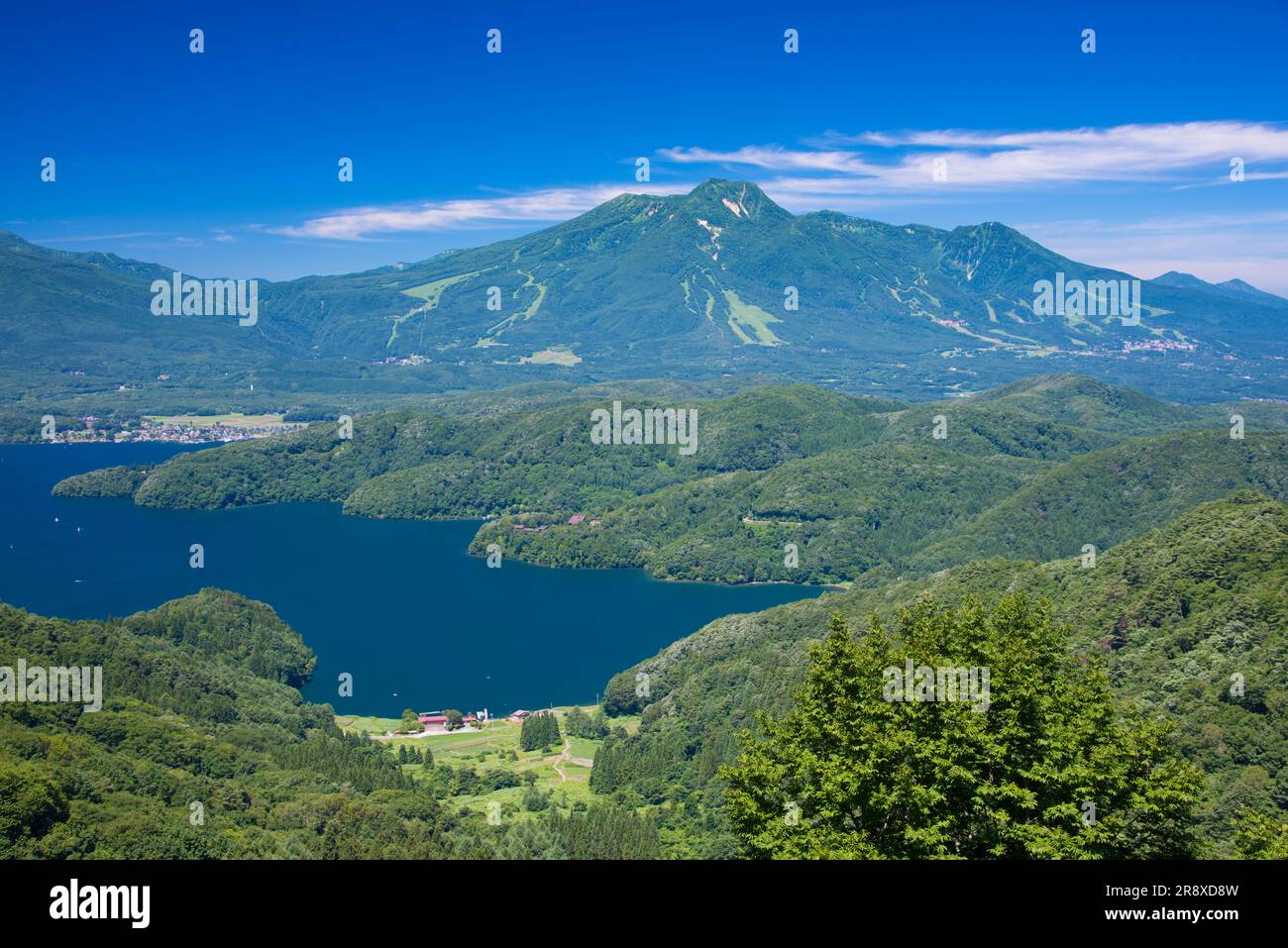 Nojiri Lake and Mount My?k Stock Photo - Alamy